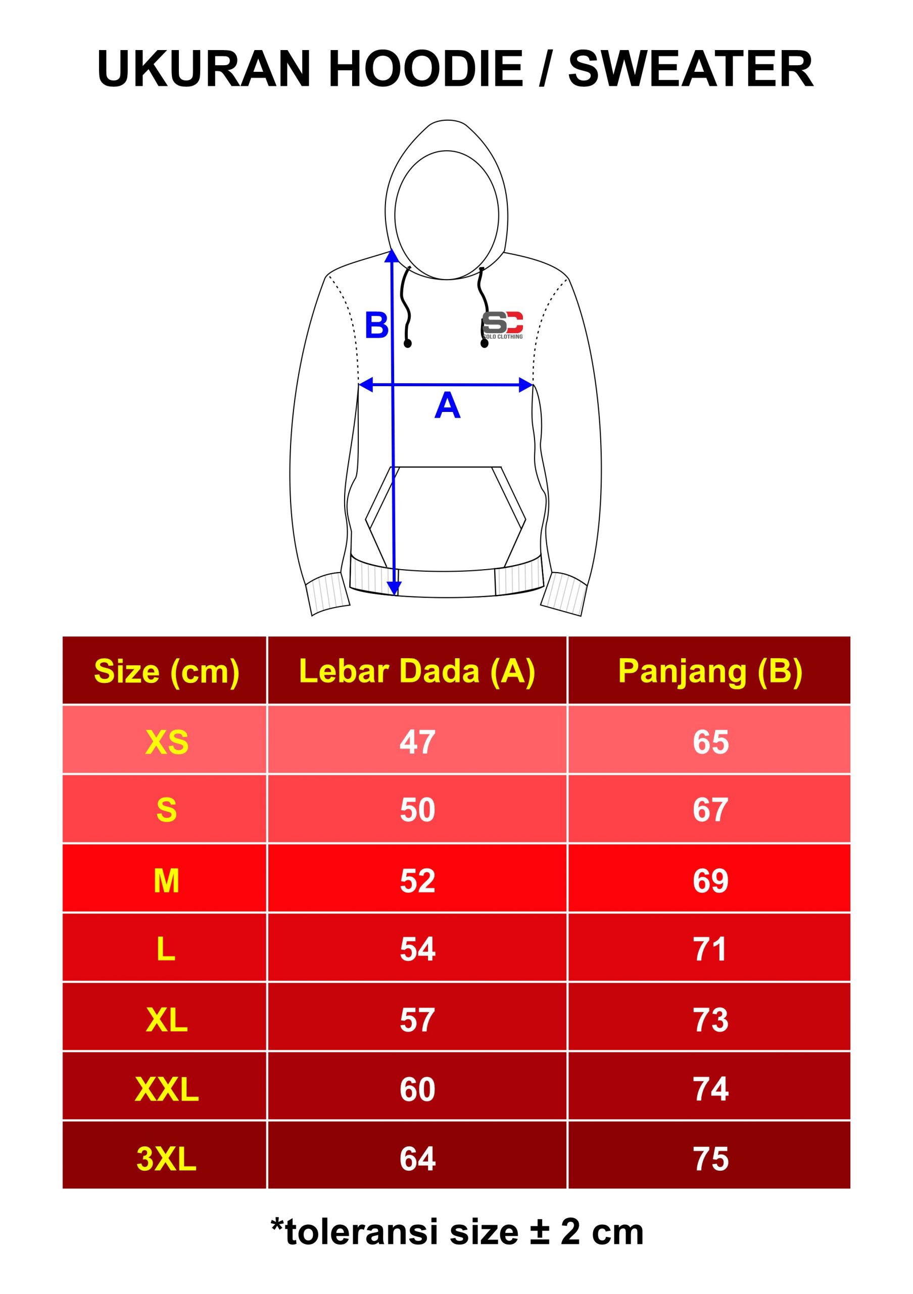 Daftar Ukuran: Kaos, Kemeja, Rompi dan Jas, Seragam Pria dan Wanita